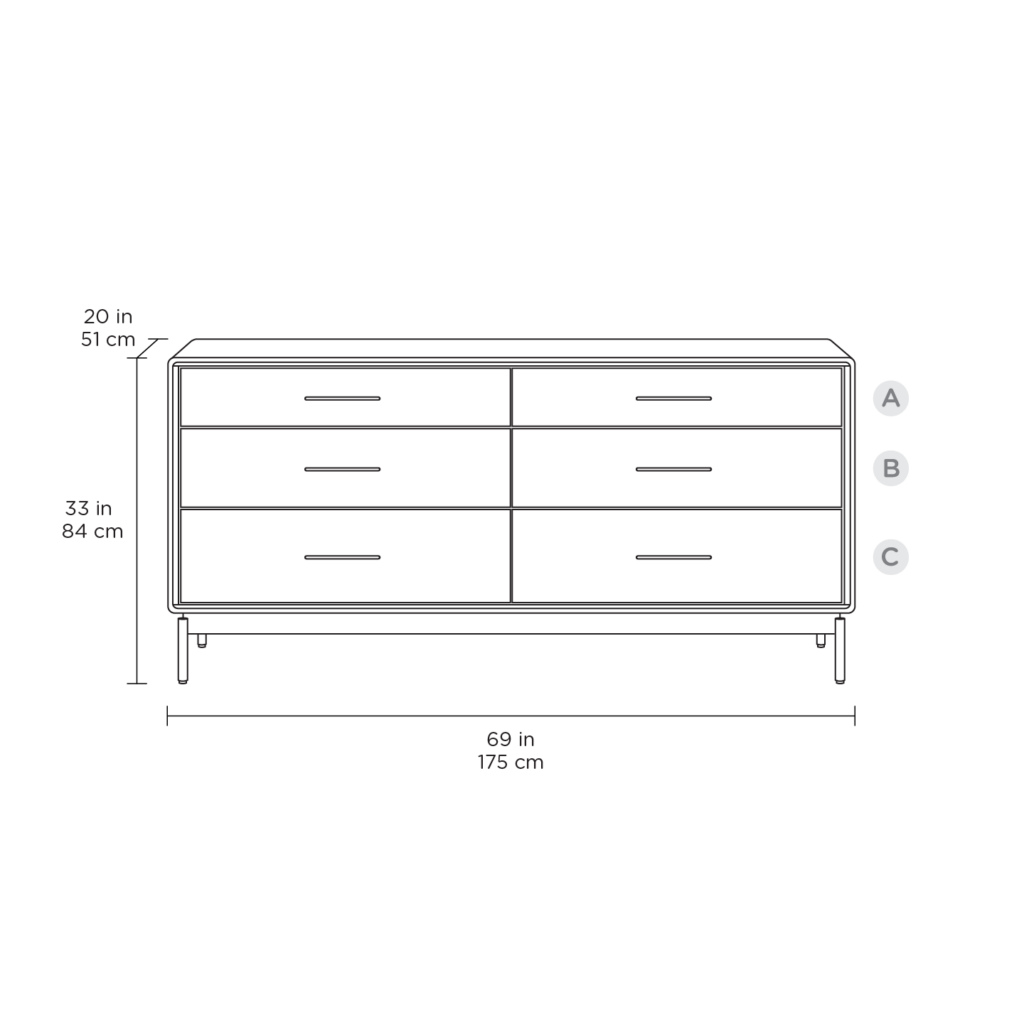 BDi LINQ 9186 6-Drawer Dresser | DōMA Home Furnishings